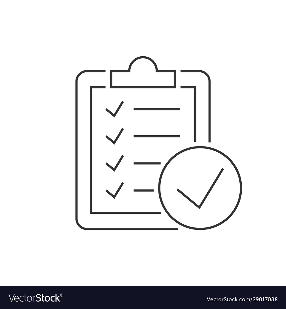 To do check list on clipboard linear icon white Vector Image