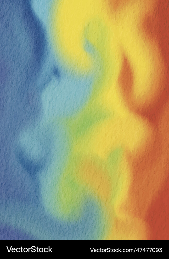 Abstract flow rainbow color watercolor background Vector Image