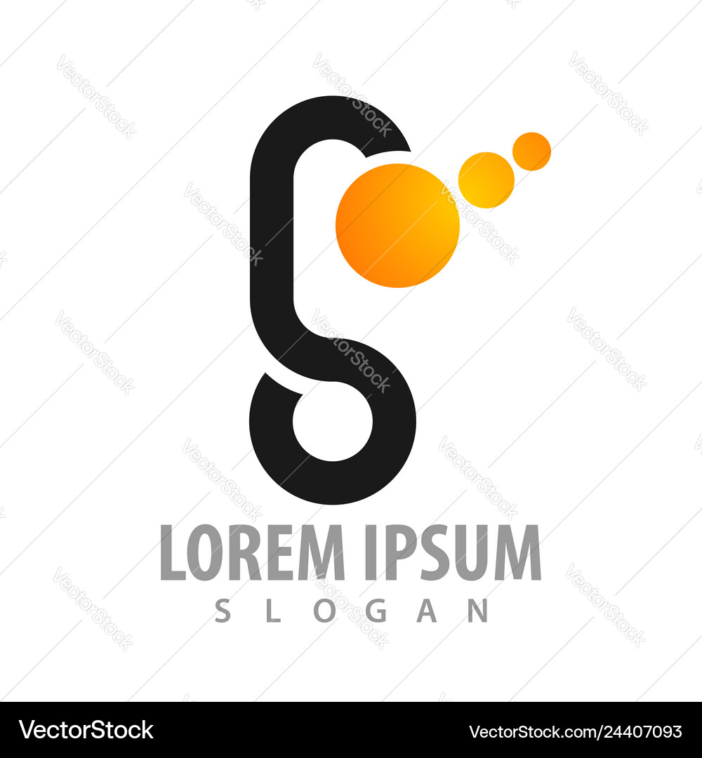 Alphabet letter s with circle yellow concept Vector Image