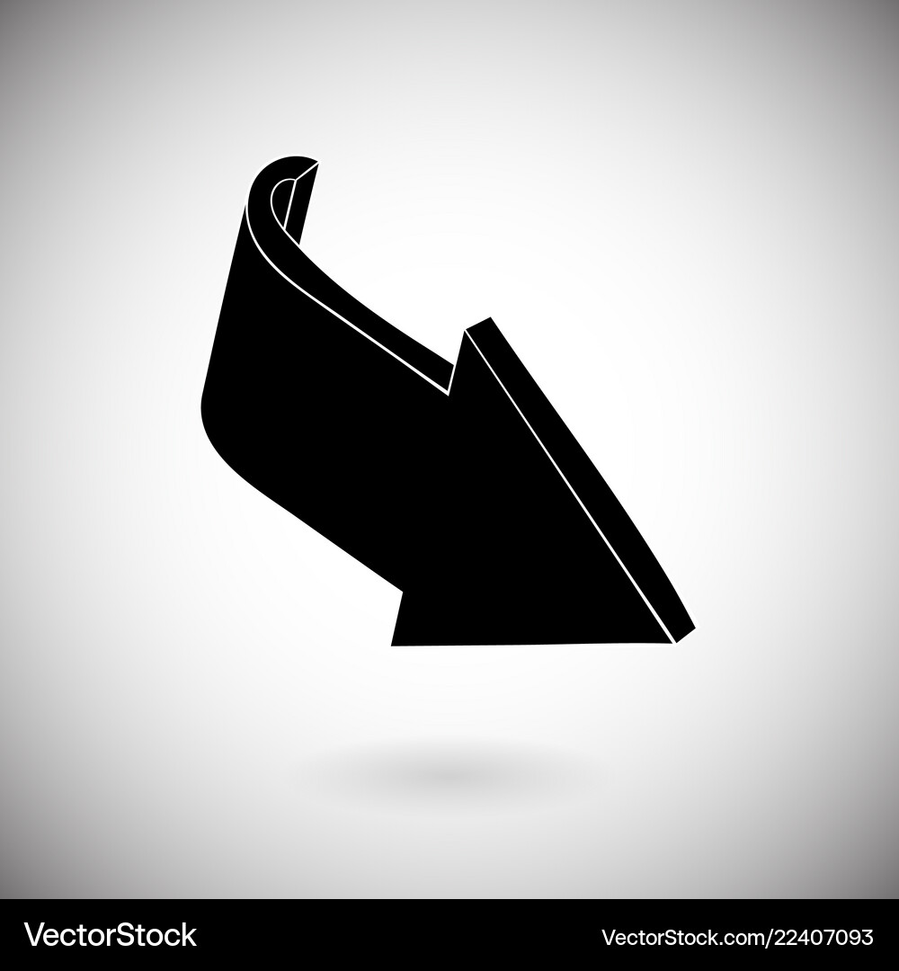 Arrow black sign hand drawn sketch Royalty Free Vector Image