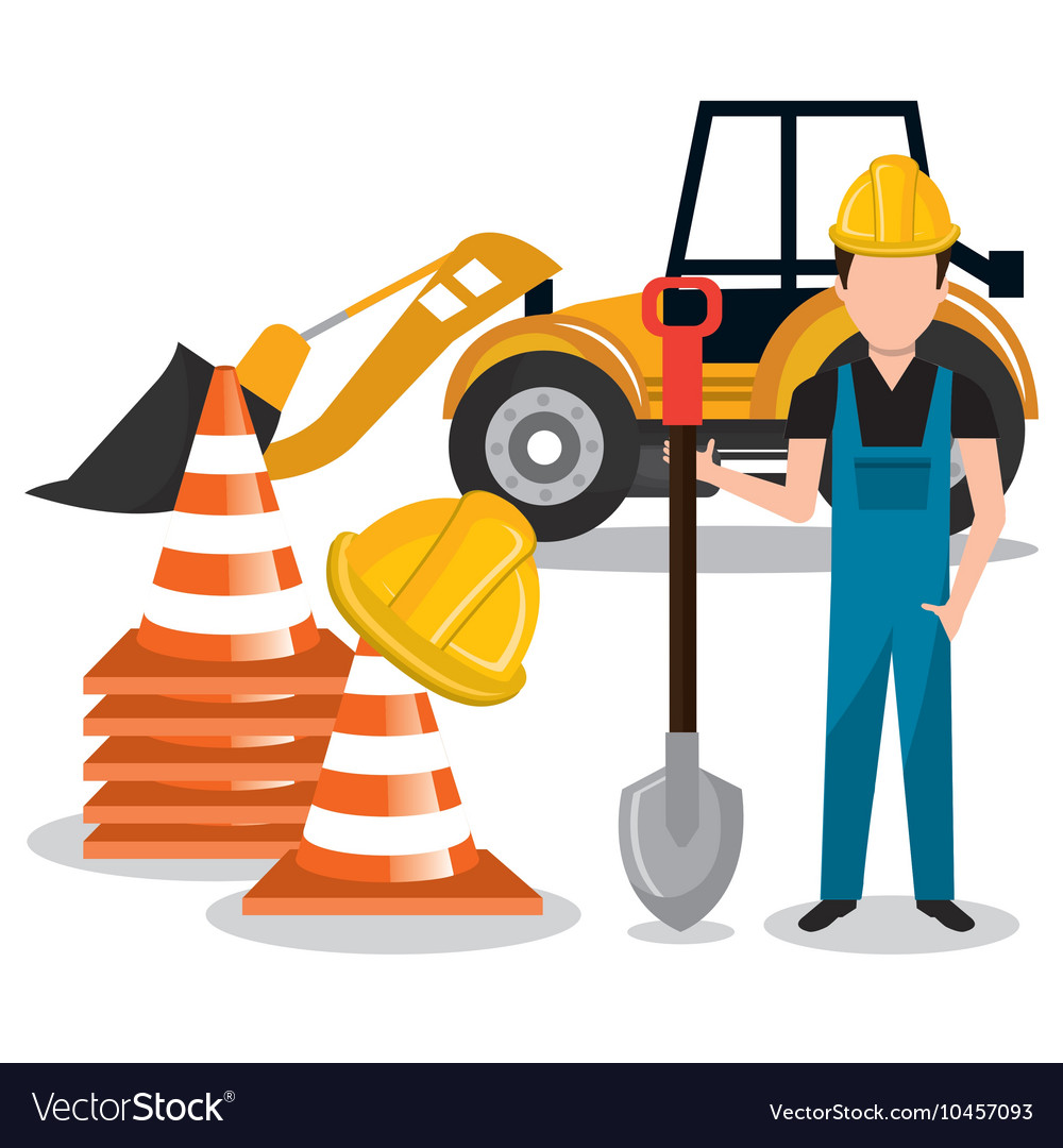 Builder constructor worker icon Royalty Free Vector Image