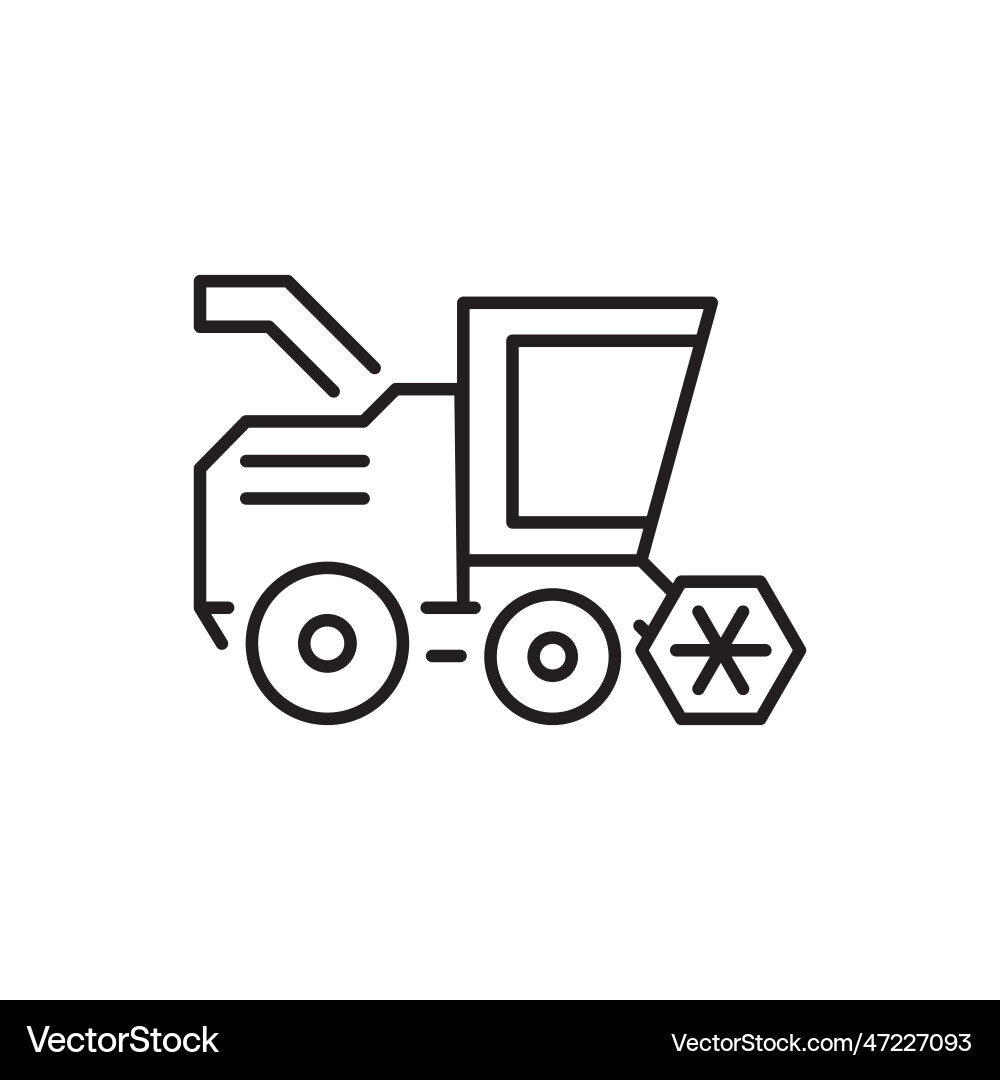 Combine harvester line icon on white background Vector Image