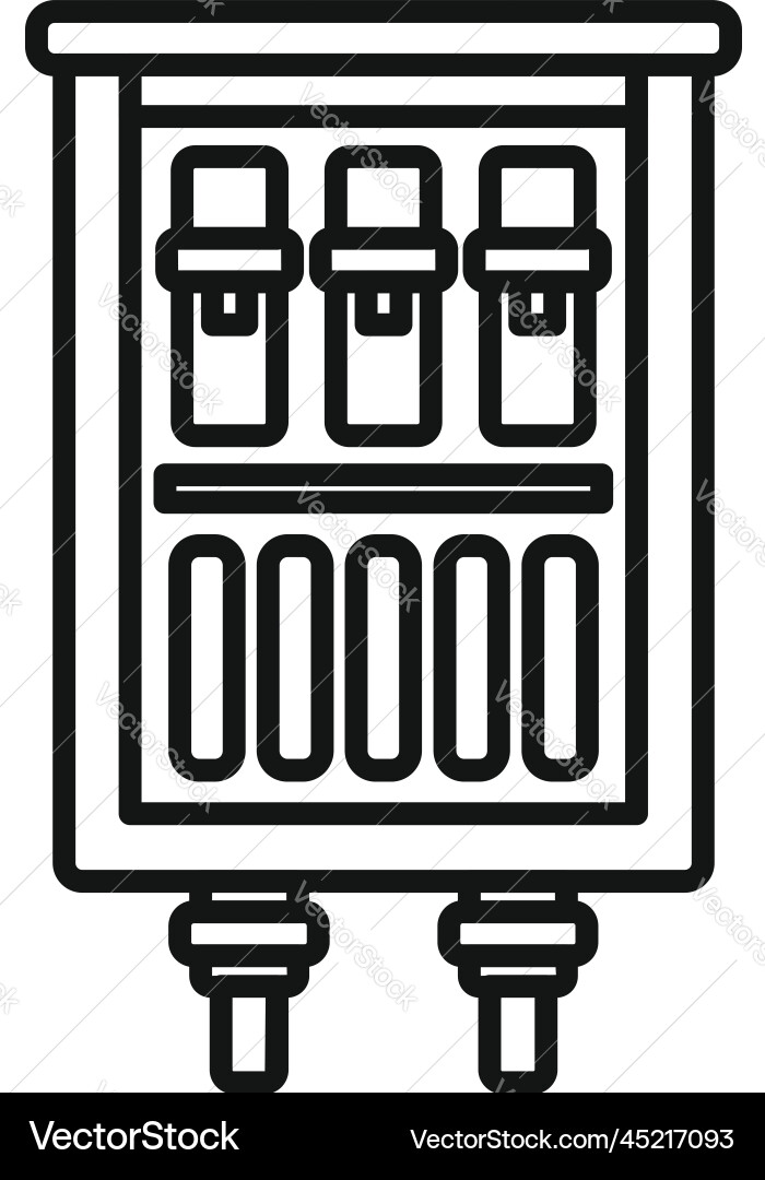 Contact junction box icon outline electric Vector Image