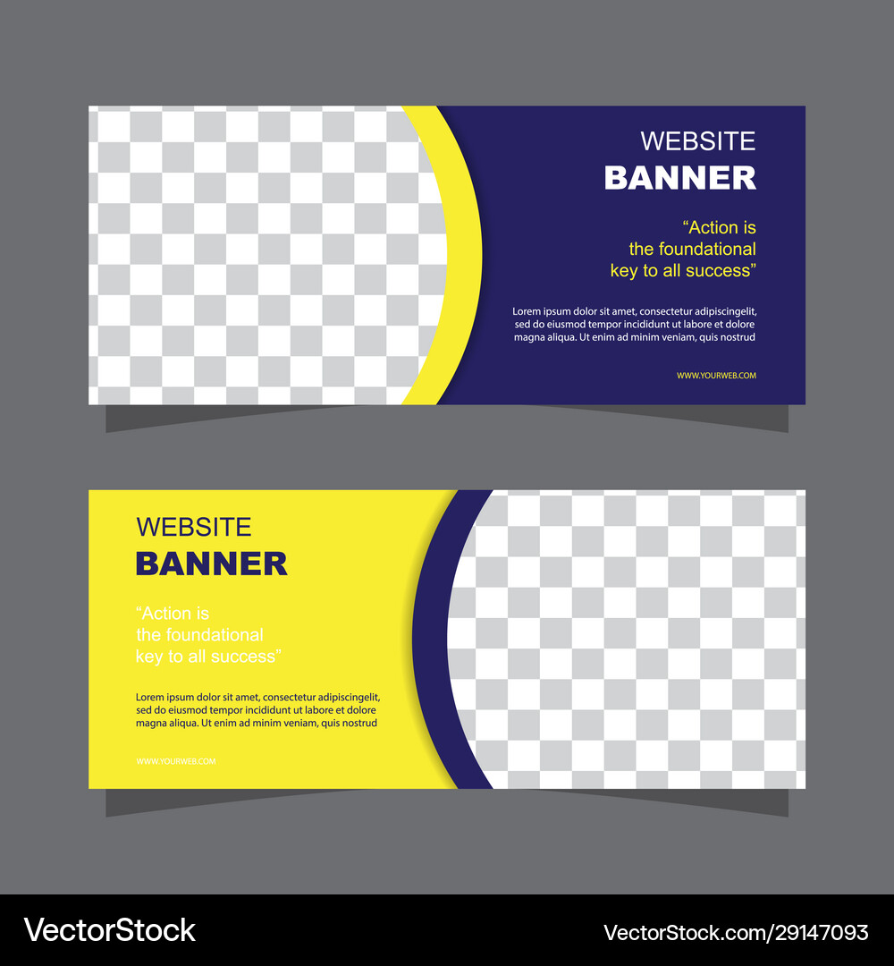 Horizontal website banner and business with blank Vector Image