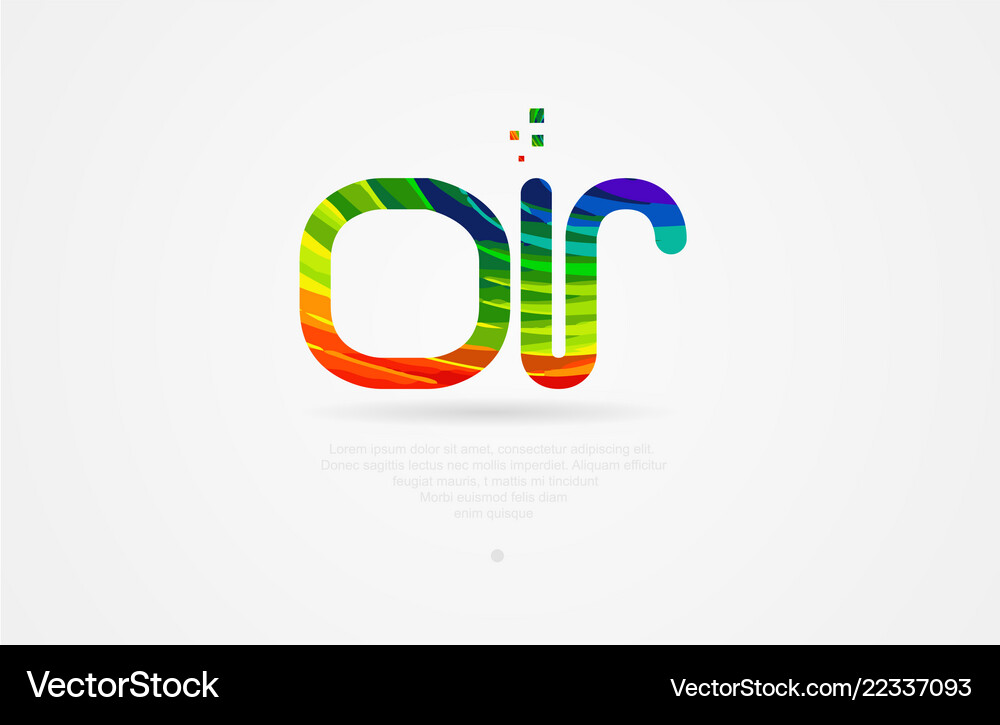 O r rainbow colored alphabet letter logo Vector Image