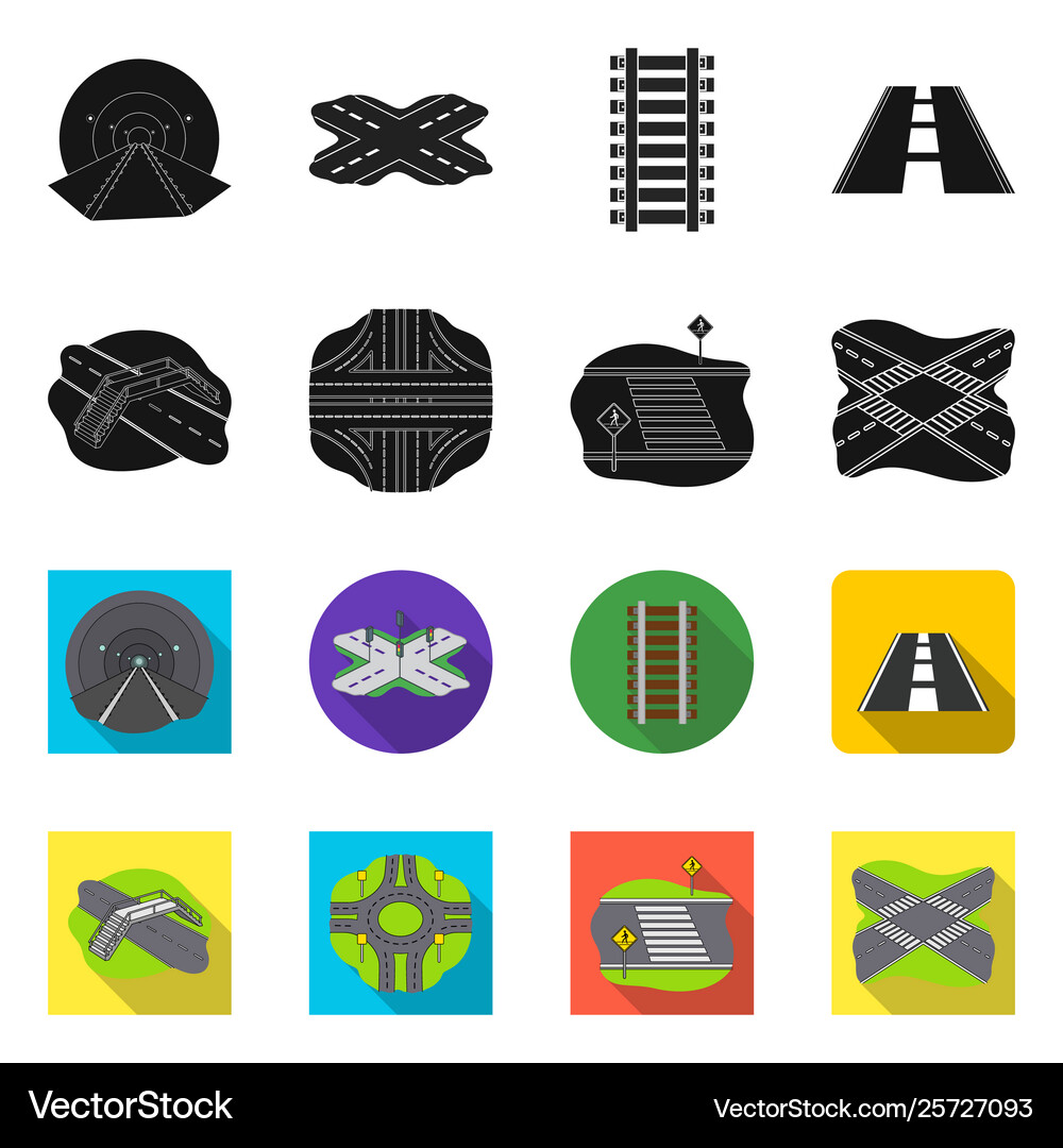 Road and street icon set Royalty Free Vector Image