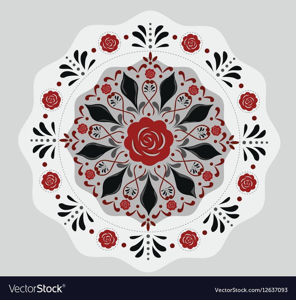 Round flowers pattern background Royalty Free Vector Image