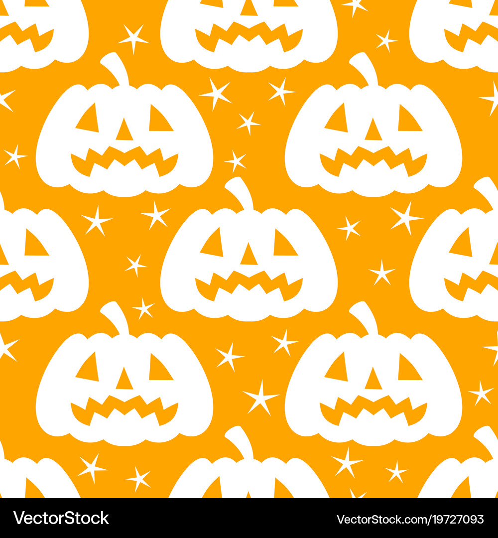 Seamless halloween pattern with set of scary Vector Image