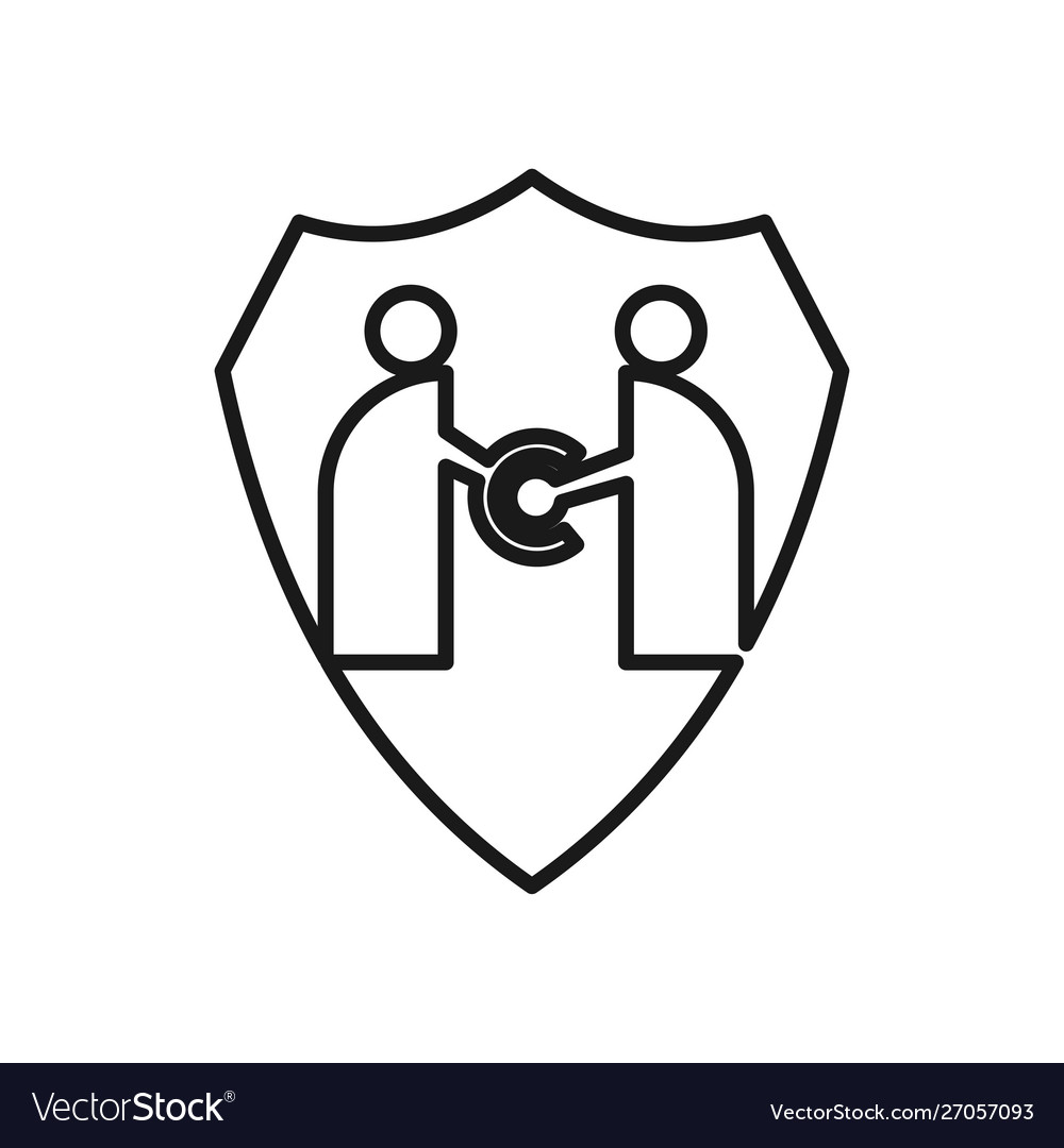 Secure shield commitment teamwork together Vector Image