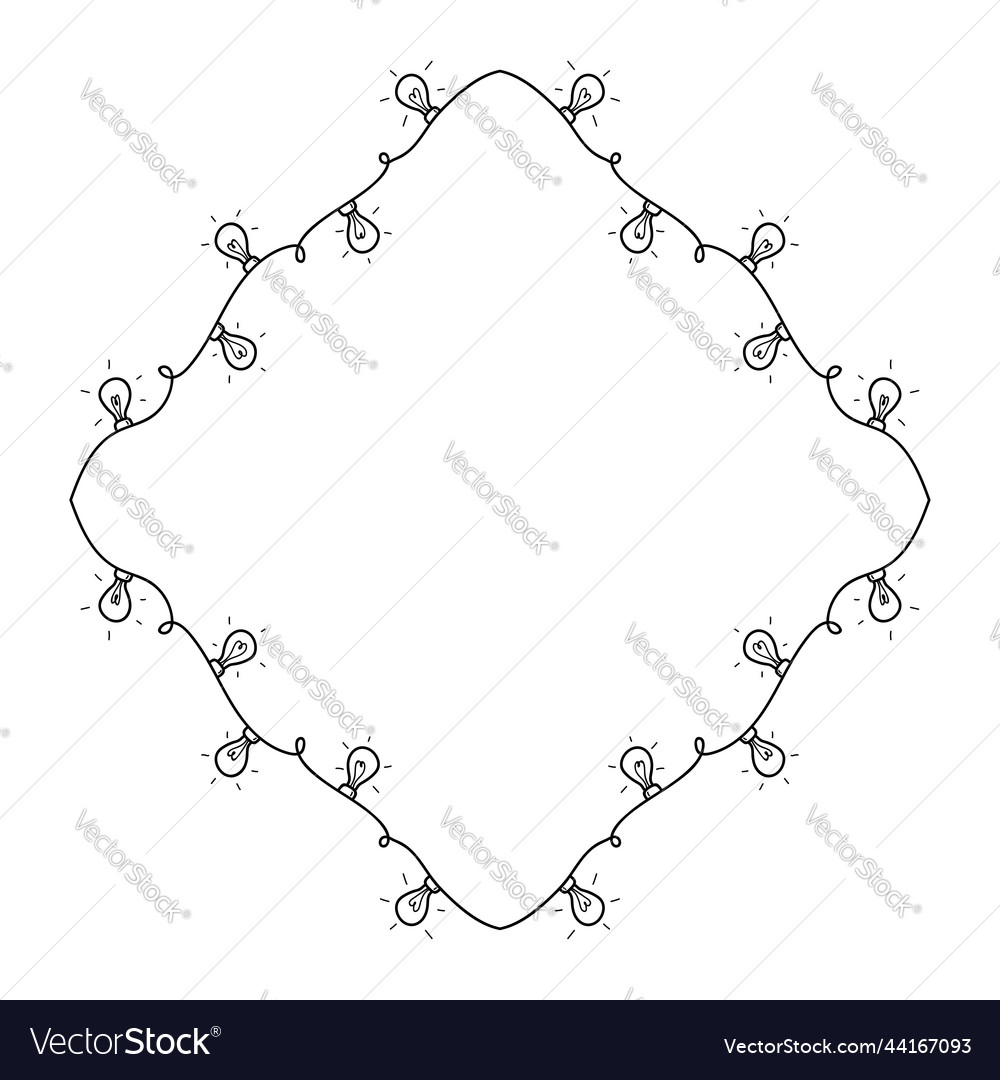 Set of christmas lights doodle hand drawn Vector Image