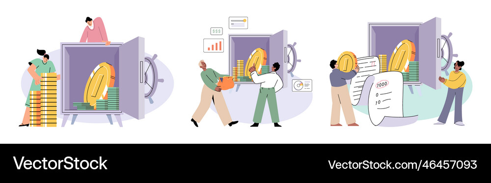 Time and money deferred payment financial system Vector Image