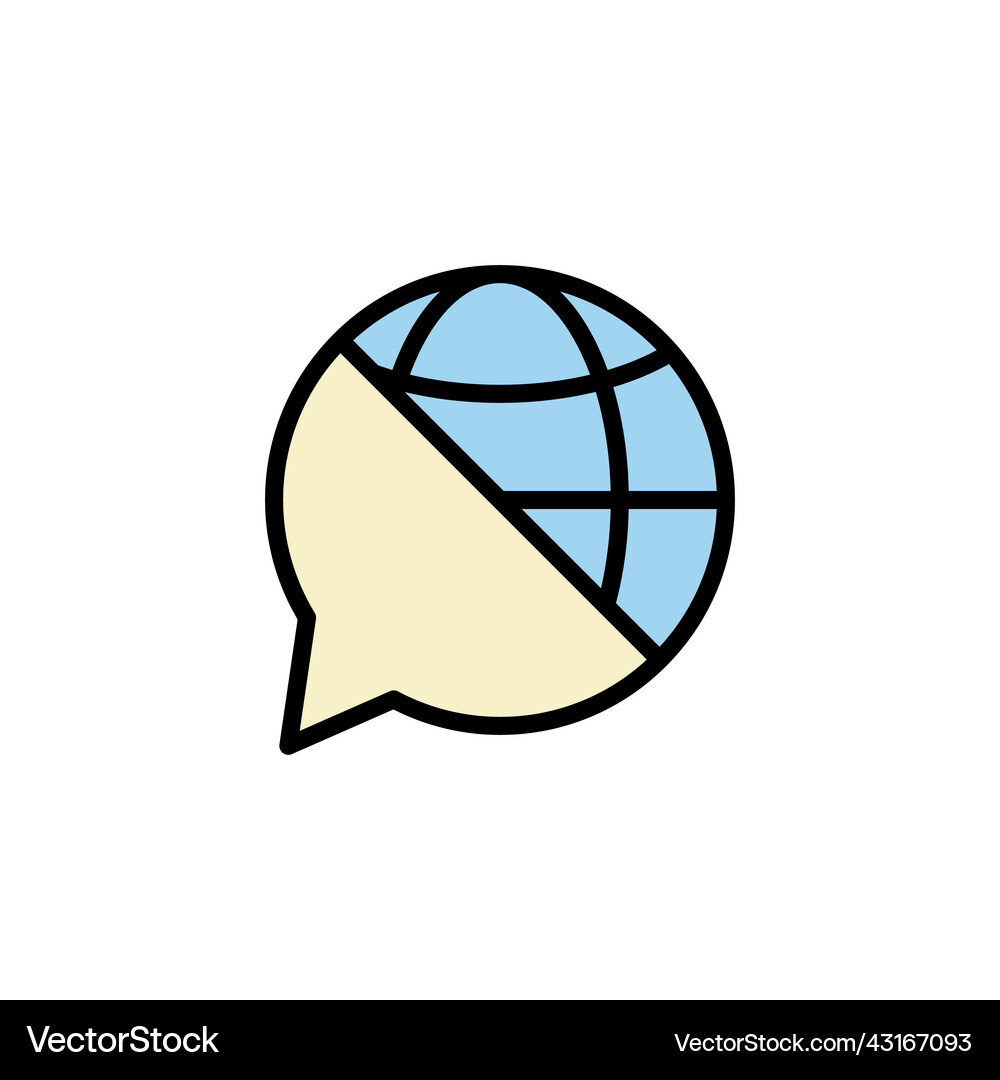 Translation globe filled color icon Royalty Free Vector