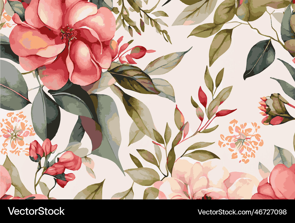 Abstract floral art background template botanical Vector Image