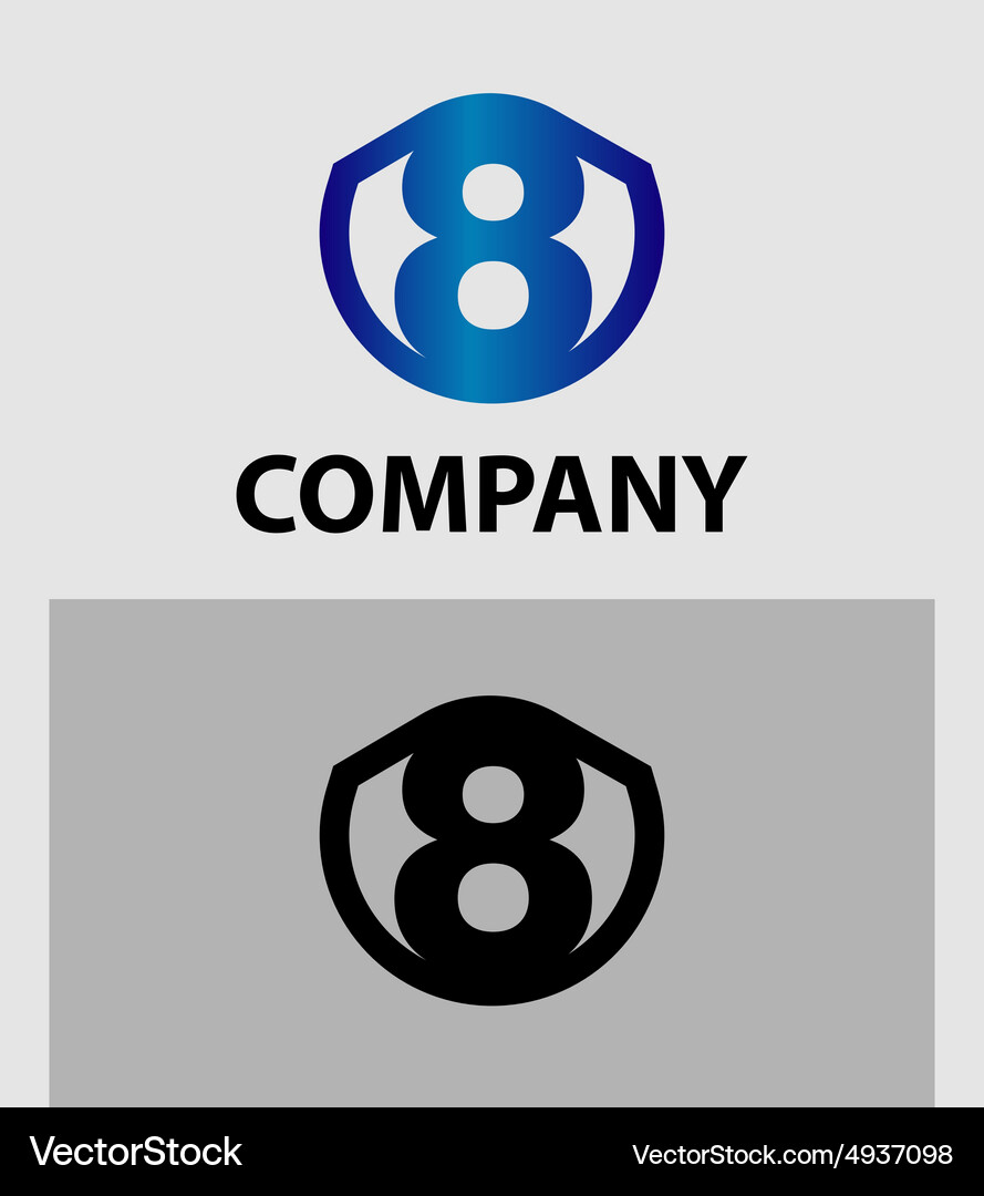 Abstract Number 8 logo Symbol icon set Royalty Free Vector