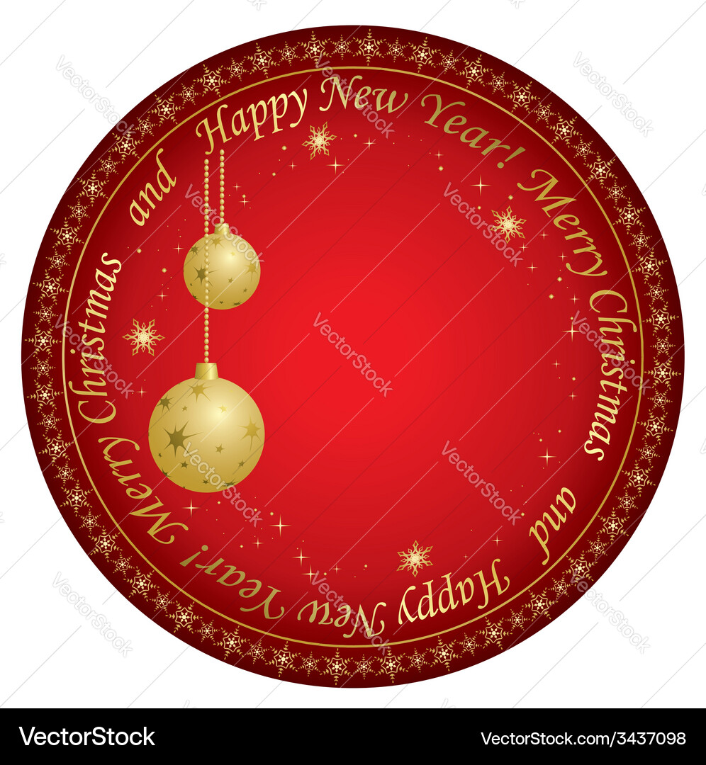 Christmas card with gold decorations Royalty Free Vector