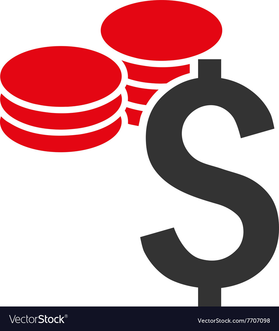 Dollar coins flat icon Royalty Free Vector Image Dollar coins flat icon Royalty Free Vector Image