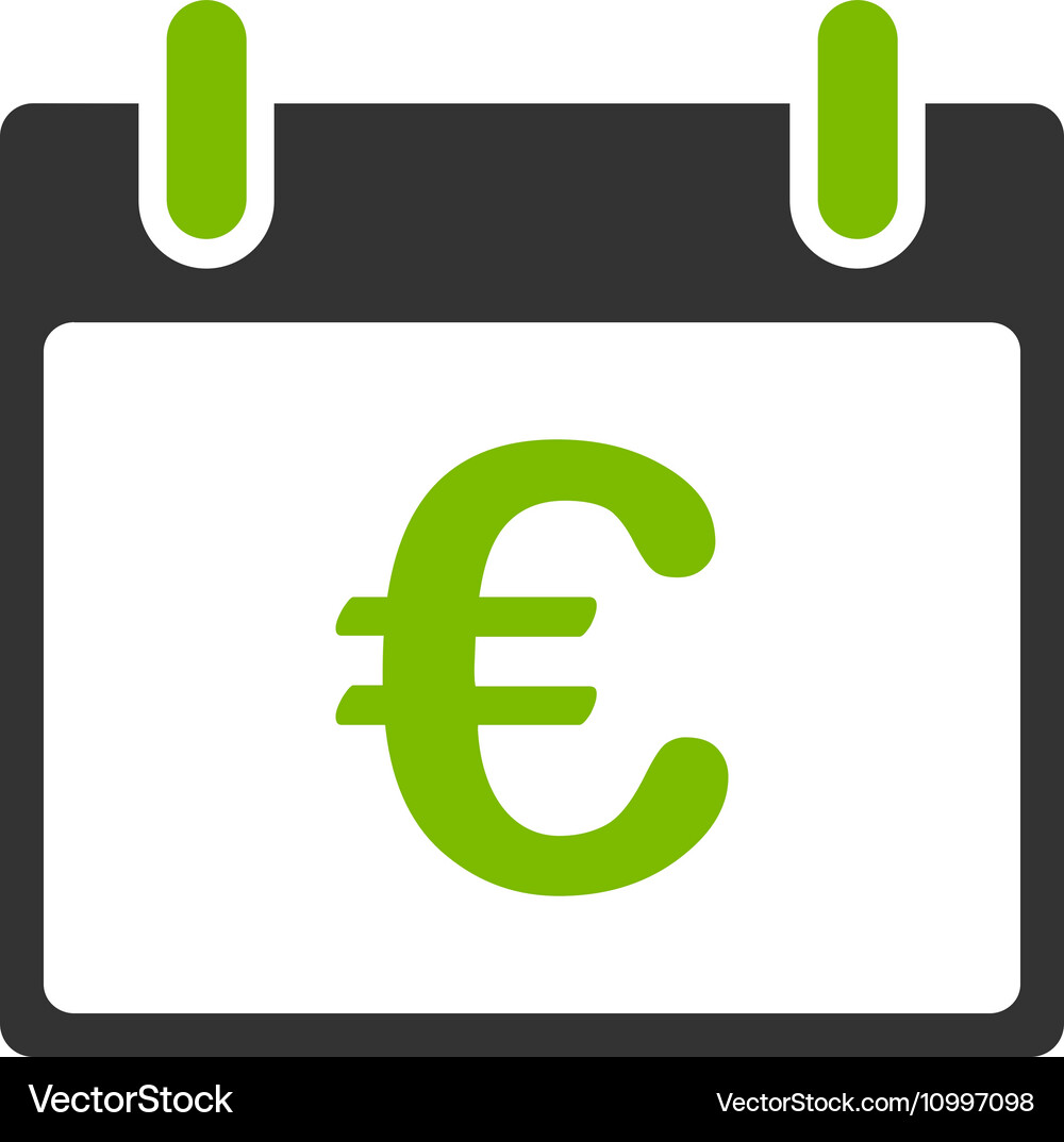 Euro calendar day flat icon Royalty Free Vector Image