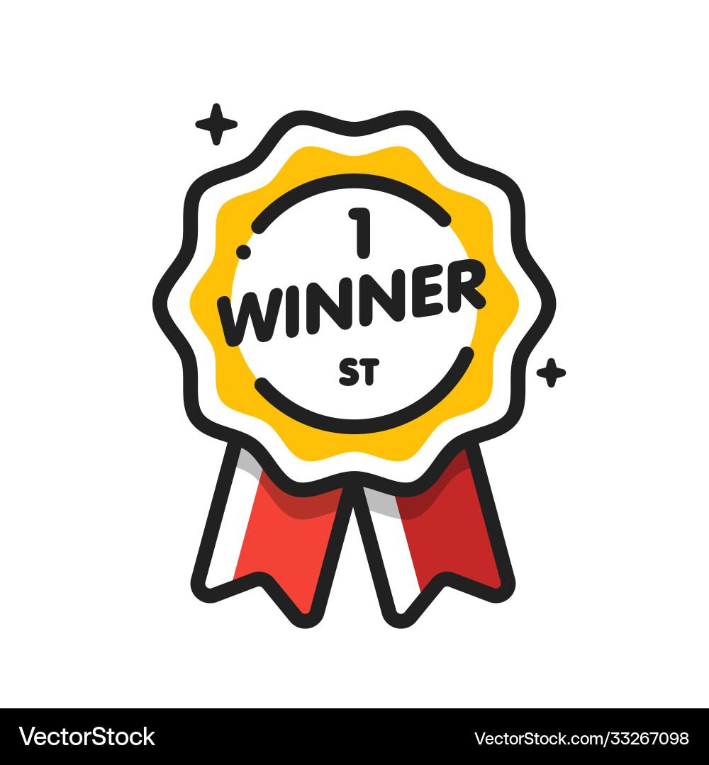 Flat design number one first place winner ribbons Vector Image
