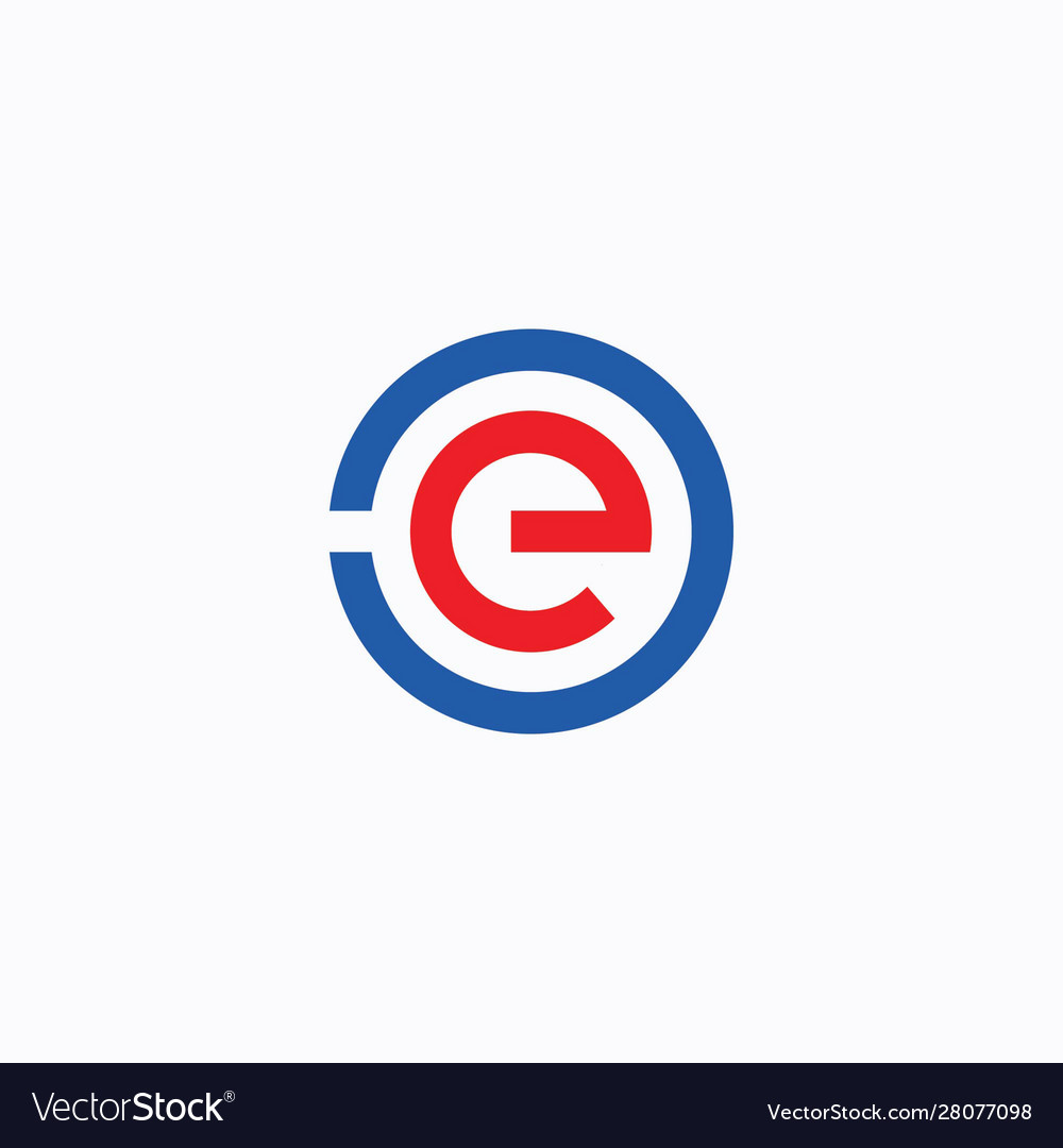 Initial Letter Ce Or Ec Logo Design Royalty Free Vector