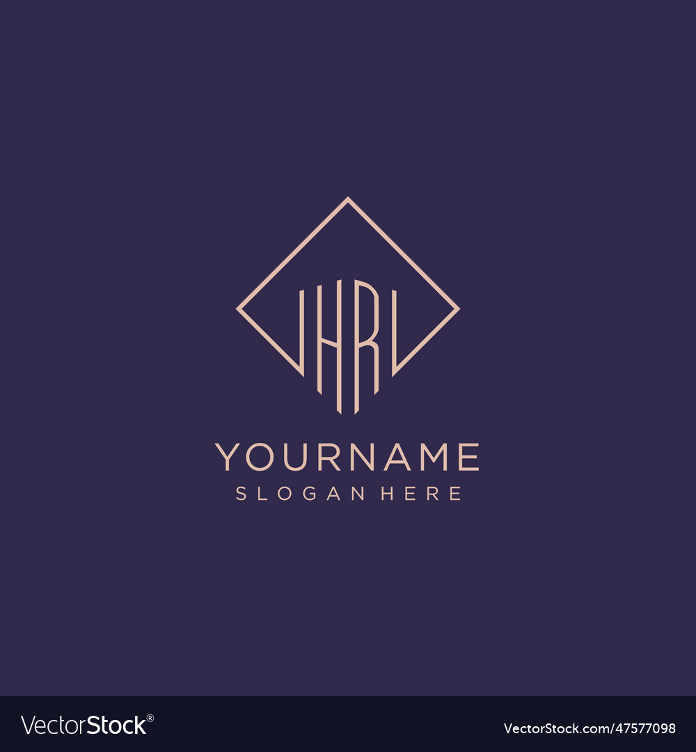 Initials hr logo monogram with rectangle style Vector Image
