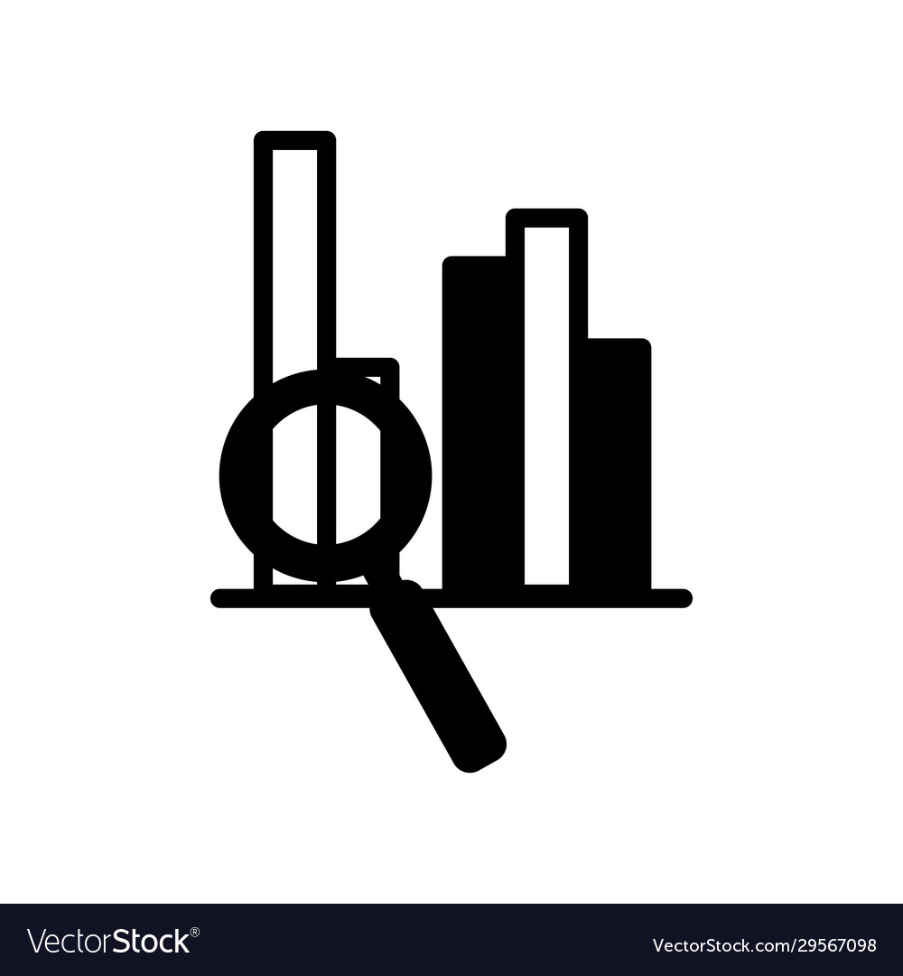 Isolated Workflow Bars And Lupe Silhouette Style Vector Image