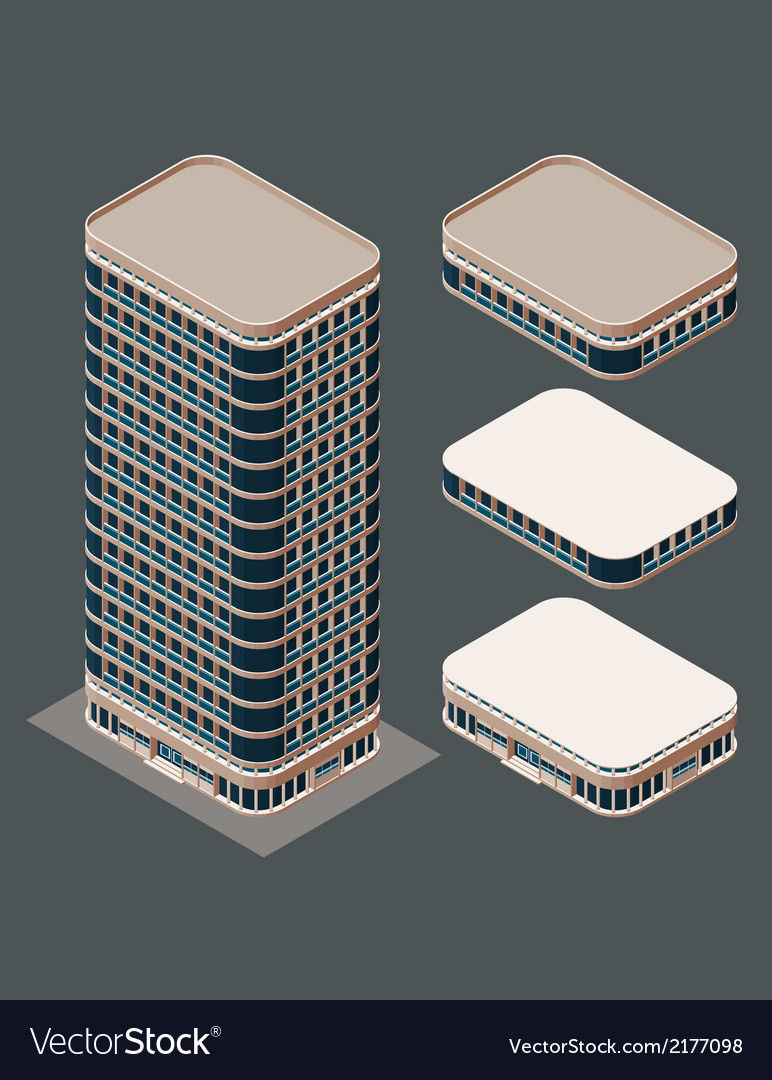 Isometric modern building Royalty Free Vector Image