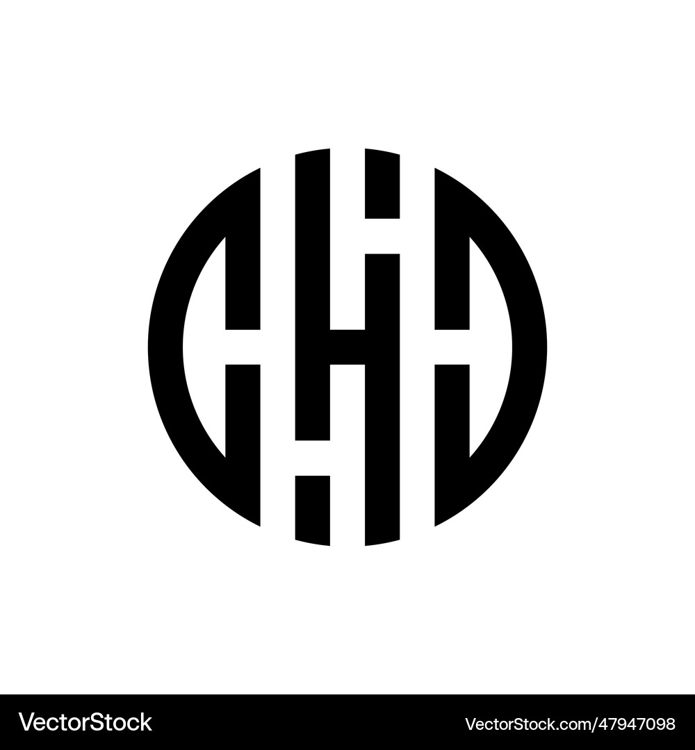 Letter h circle shape logo design for company Vector Image