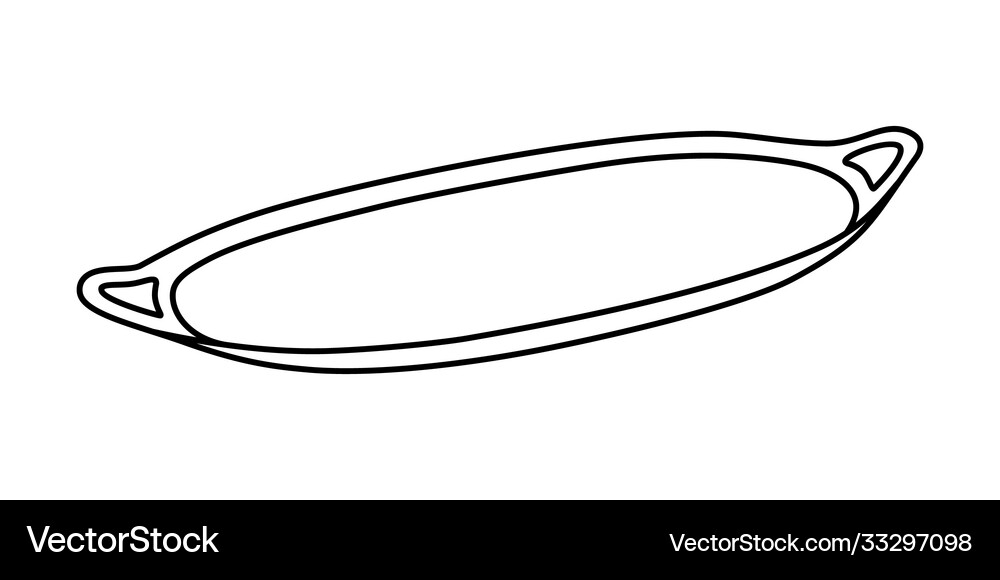 Linear drawing a food tray on white Royalty Free Vector