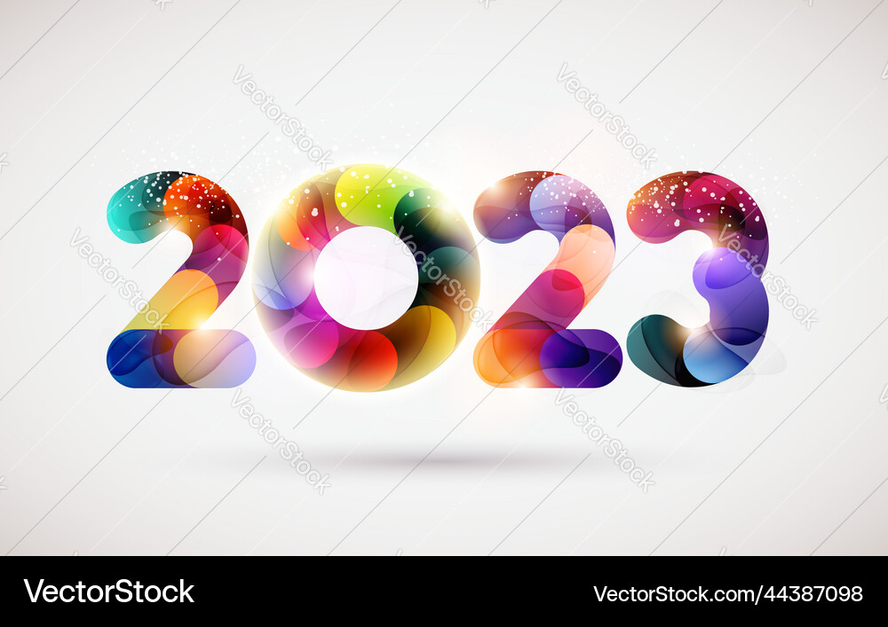 New year 2023 bright multicolored numbers Vector Image