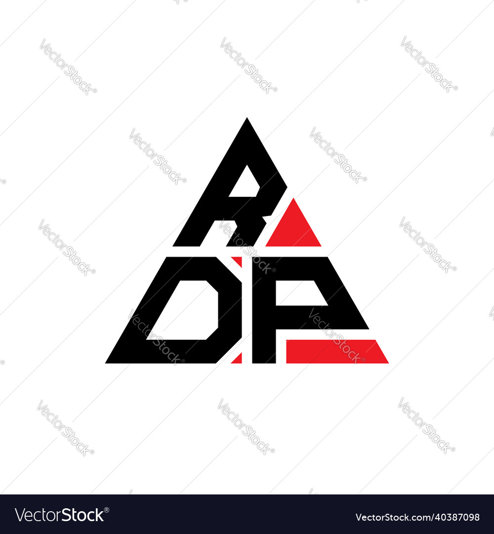 Rdp triangle letter logo design Royalty Free Vector Image