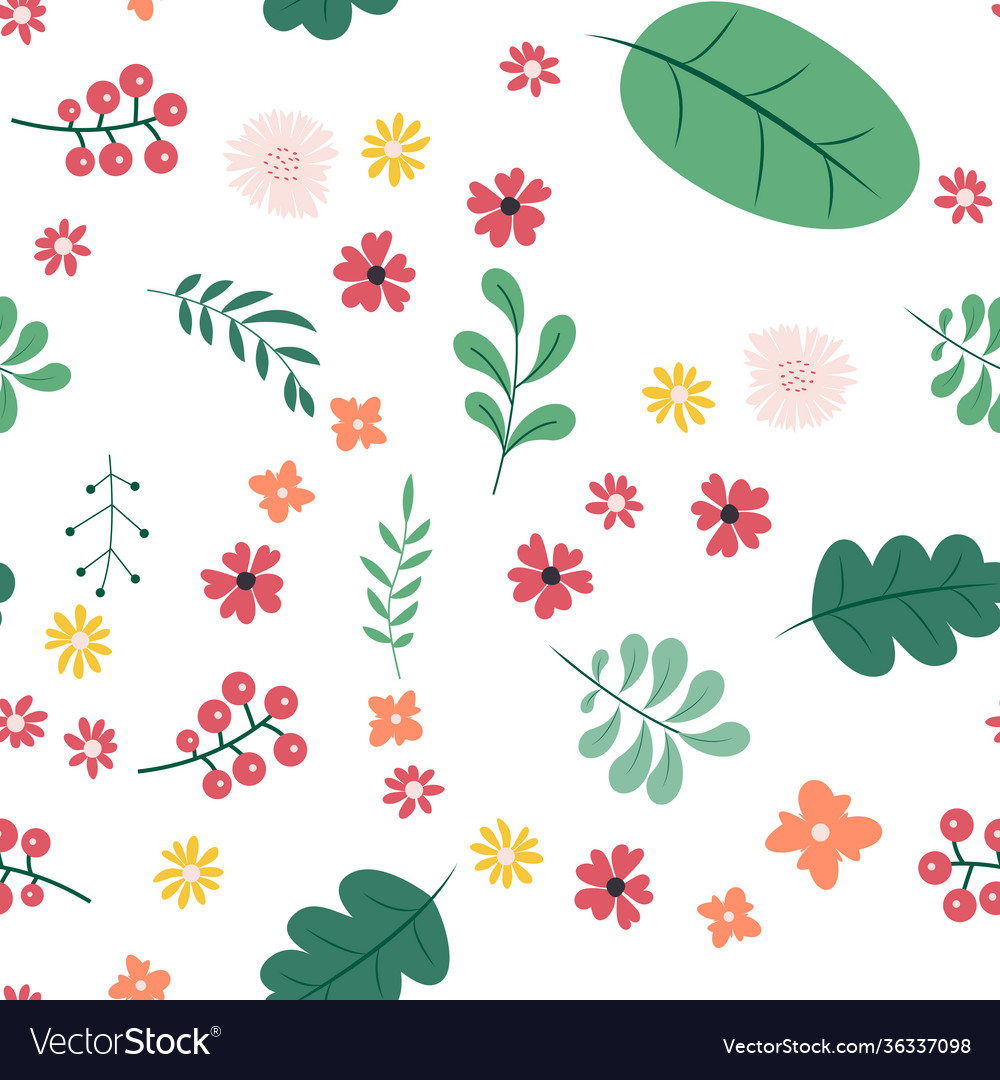 Seamless pattern background with simple flower Vector Image