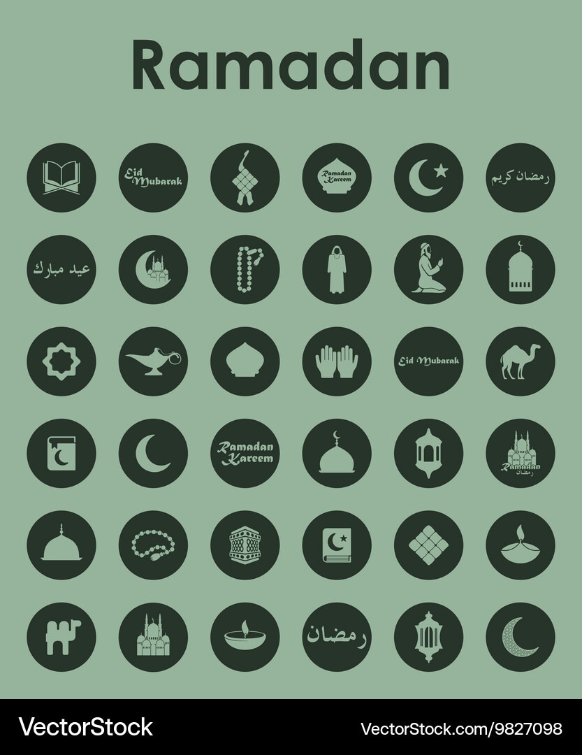 Set of ramadan simple icons Royalty Free Vector Image