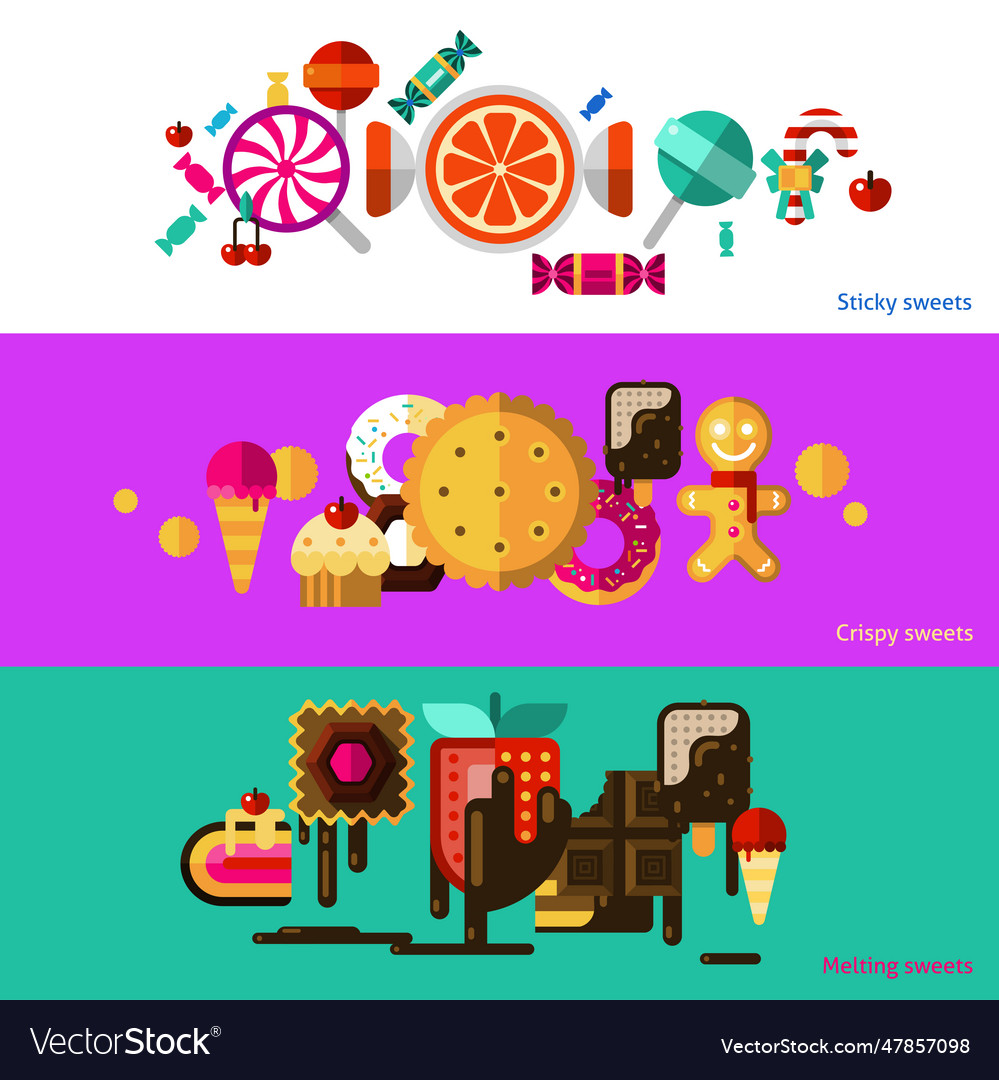 Sweets banners set banners set Royalty Free Vector Image