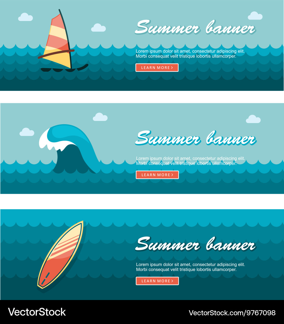 Travel and vacation banners Royalty Free Vector Image