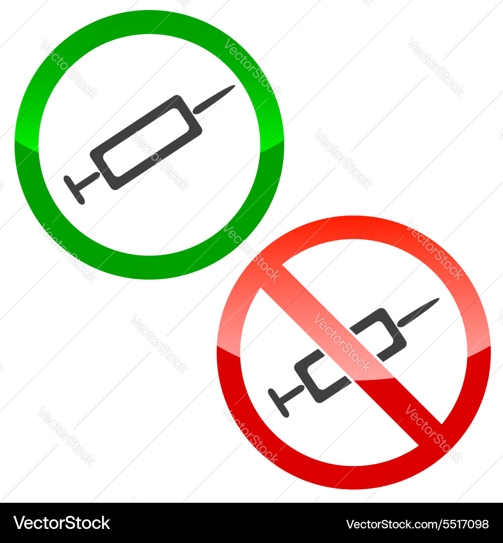 Vaccine permission signs set Royalty Free Vector Image