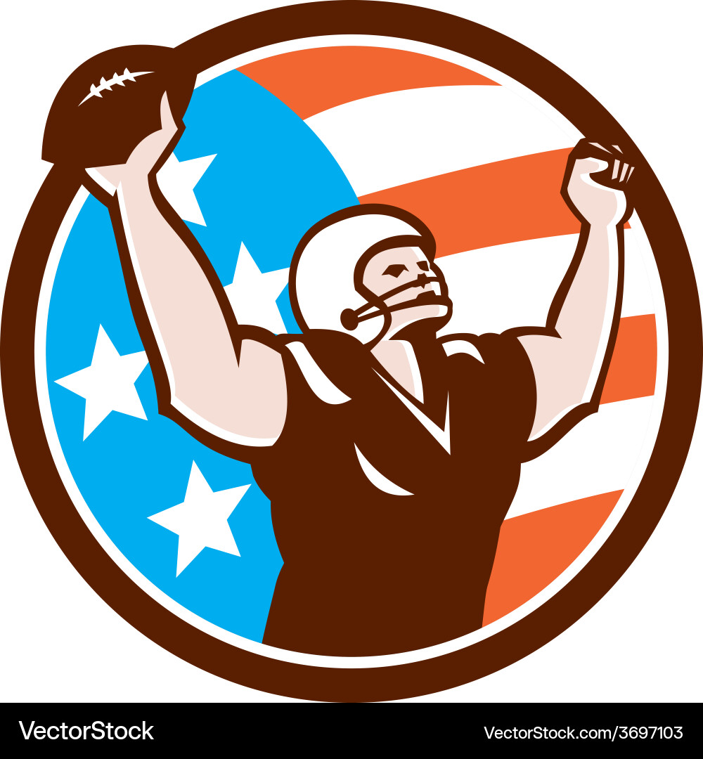 American football celebrating touchdown retro Vector Image