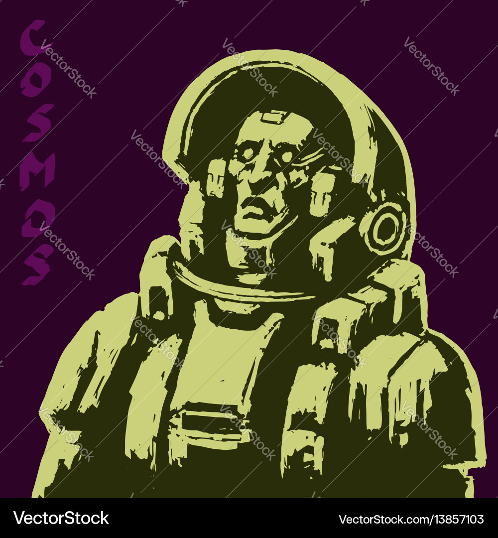 Astronaut science fiction character in black Vector Image