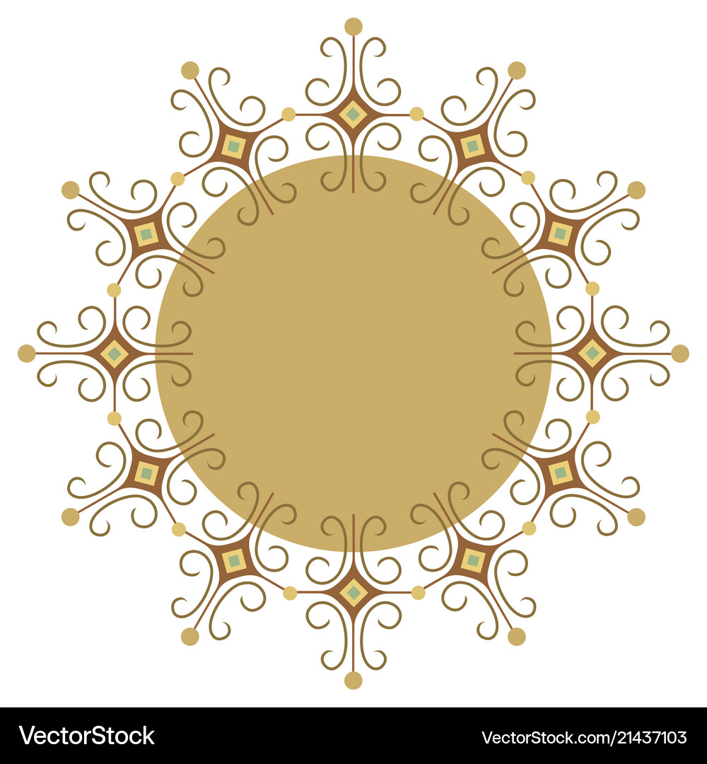 Beautiful luxury round frame ornamental border Vector Image
