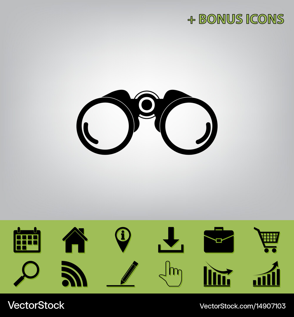 Binocular sign black icon Royalty Free Vector Image