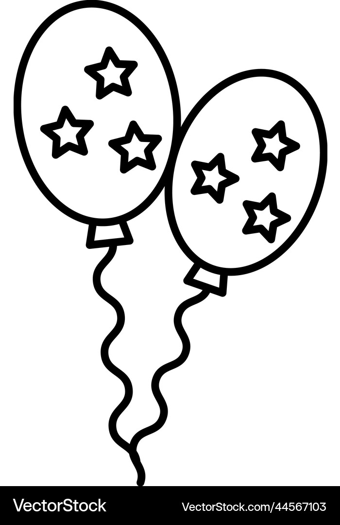 Birthday balloon icon logo line isolated Vector Image