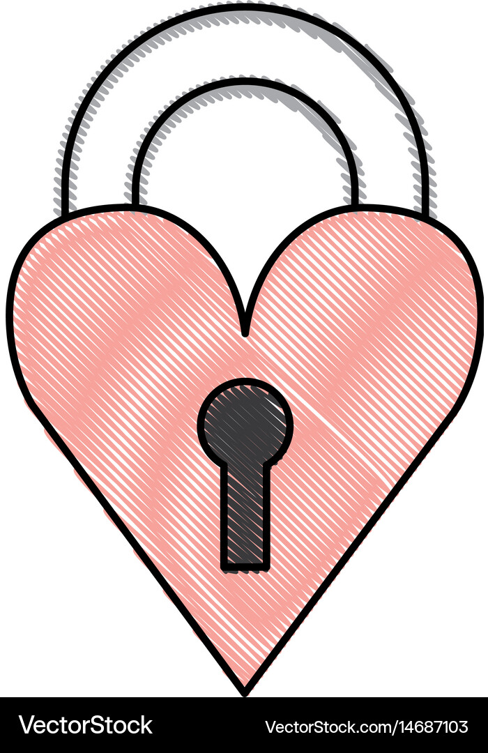 Heart love with key hole romantic icon Royalty Free Vector