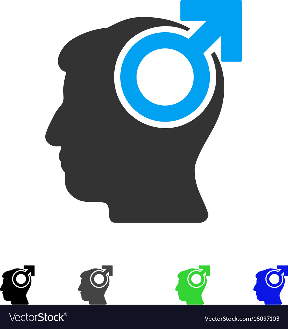 Intellect potency flat icon Royalty Free Vector Image