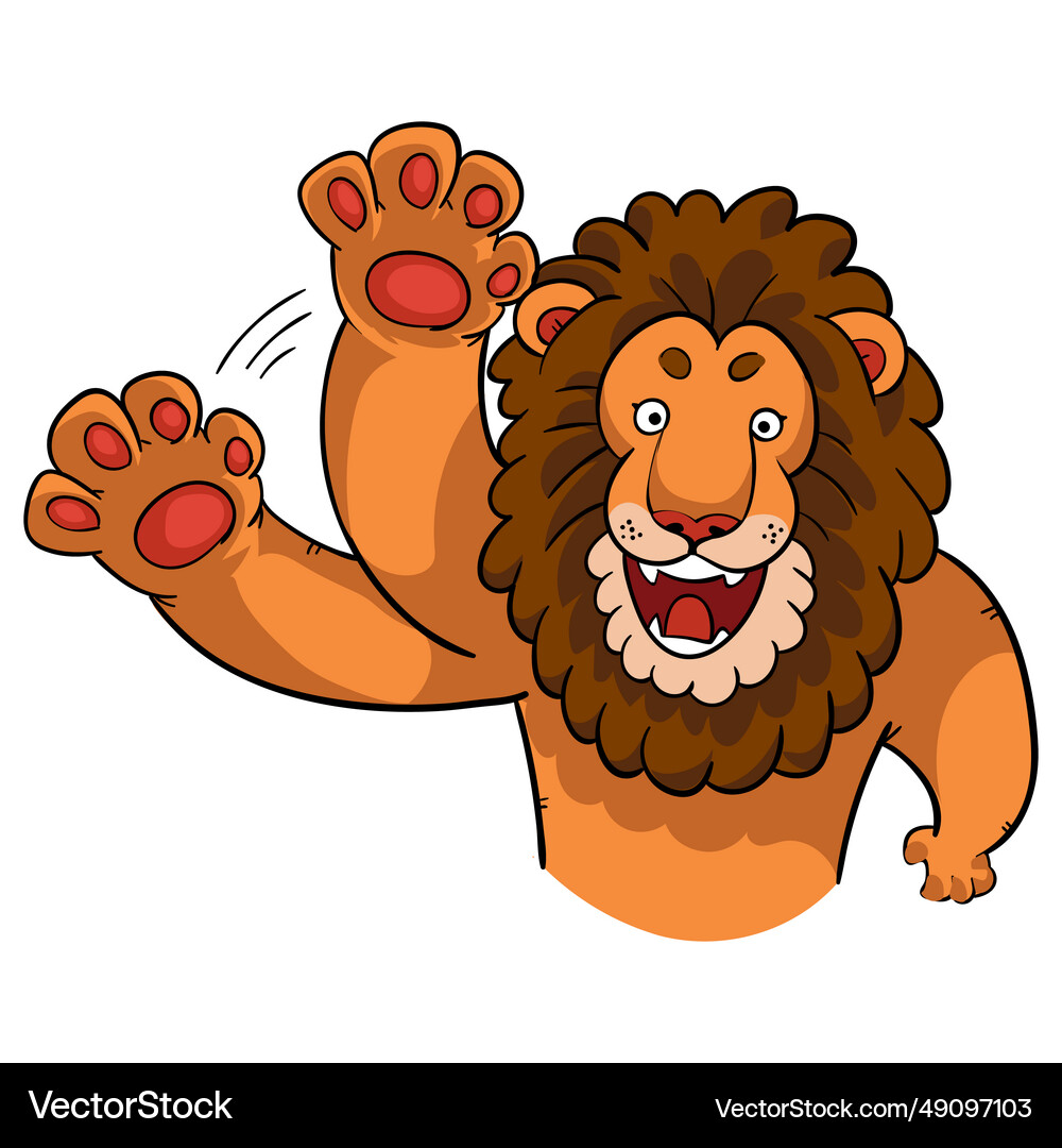 Lion winking with hand gesture cartoon illu Vector Image