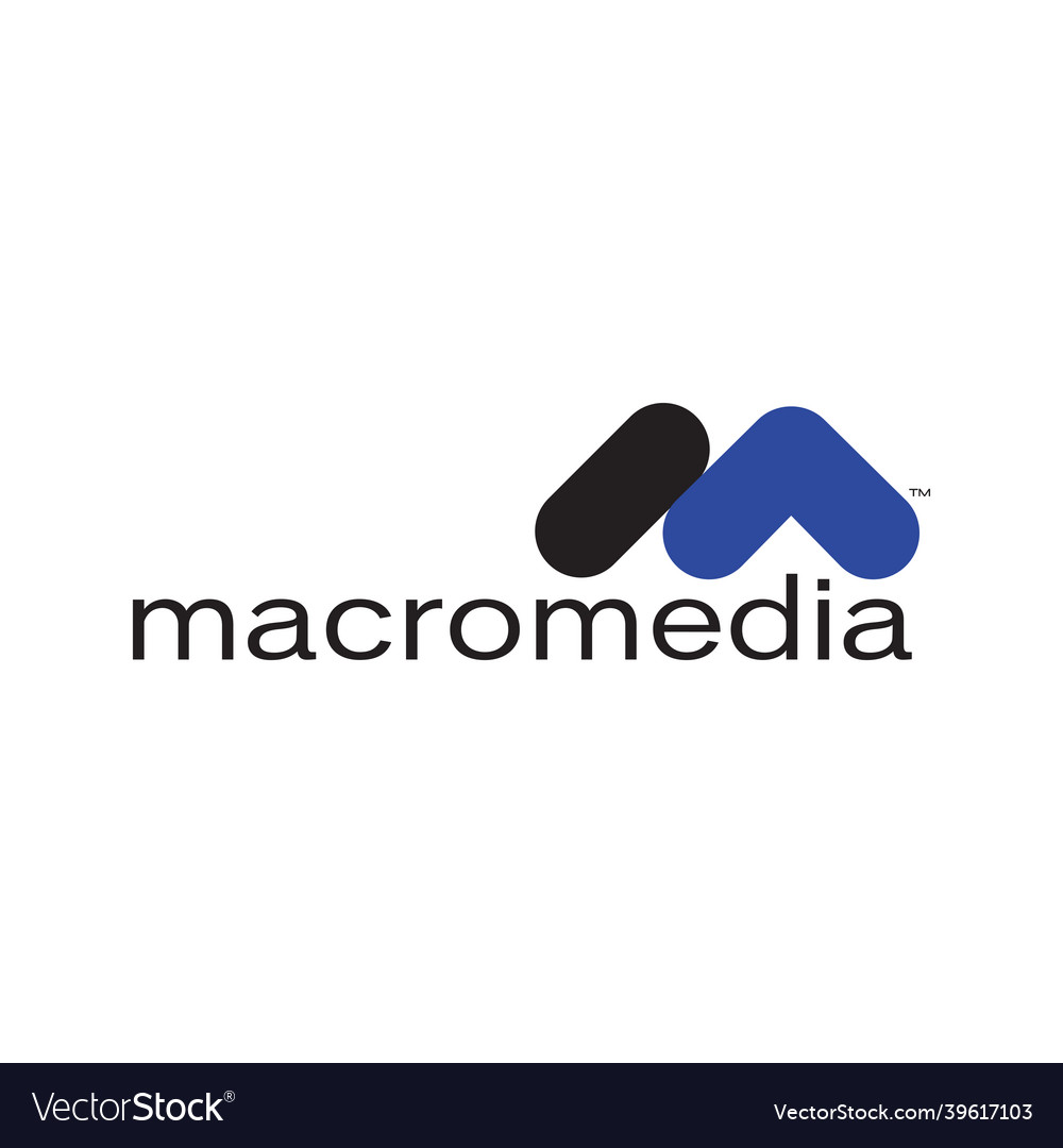 Macromedia logo Royalty Free Vector Image - VectorStock
