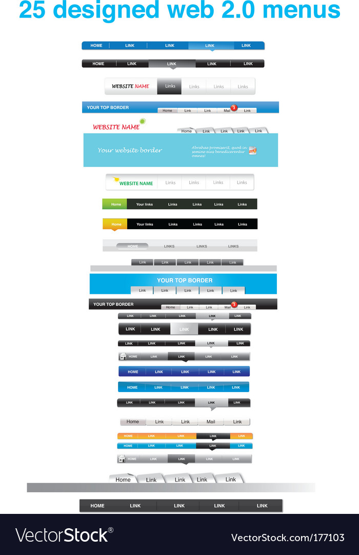 Menu tabs Royalty Free Vector Image - VectorStock