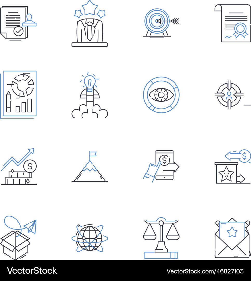 Product placement line icons collection Royalty Free Vector