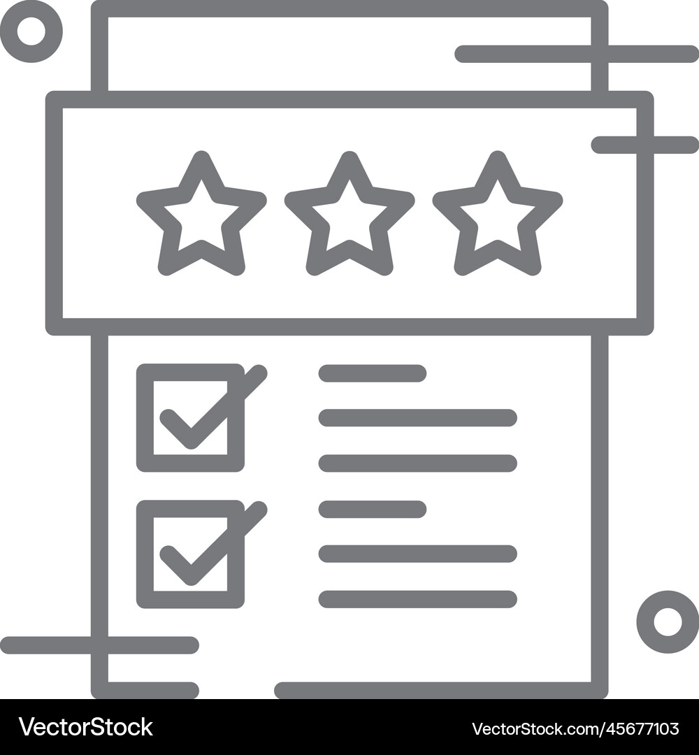 Review feedback icon with black outline style Vector Image