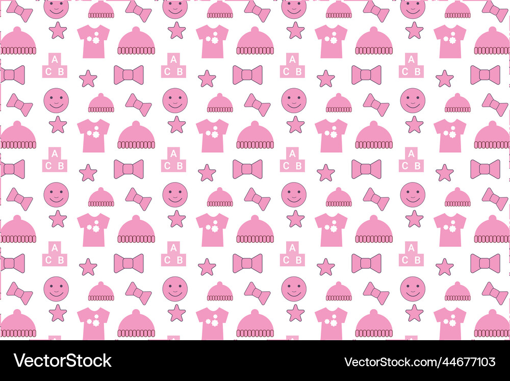Seamless baby pattern decoration with pink toy Vector Image