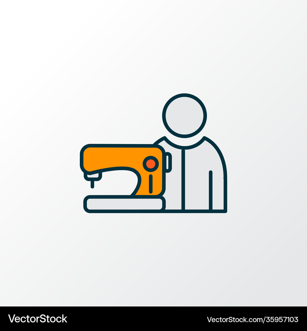 Tailor icon colored line symbol premium quality Vector Image