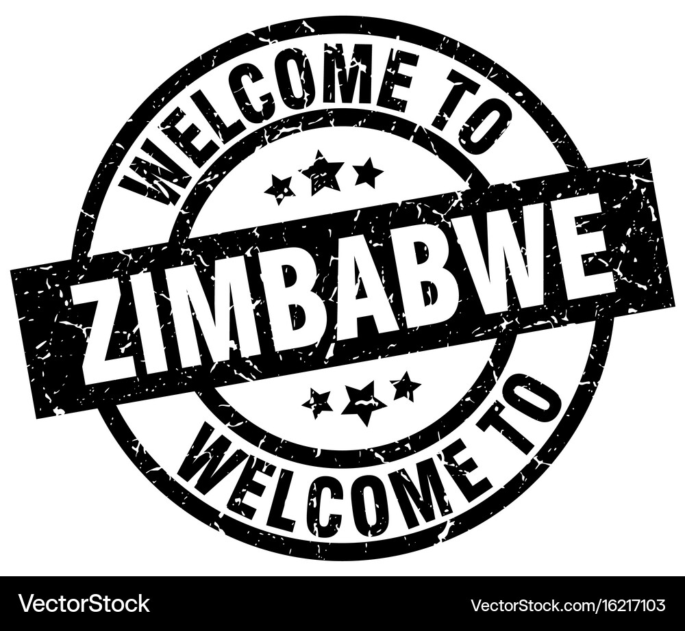Welcome to zimbabwe black stamp Royalty Free Vector Image